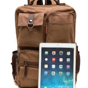 JIAO MIAO Canvas Vintage Message Travel Bag Rucksack Laptop Backpack,220807-04