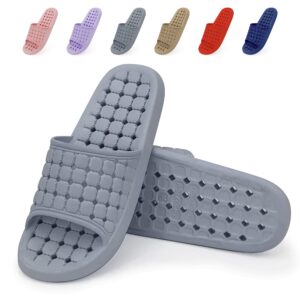 bamala shower shoes quick drying non-slip slippers women men shower sandals with drain holes open toe house summer bathroom slides for bedroom pool college dorm gym beach