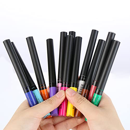 Liquid Eyeliner, Matte Colored Eyeliners, Blue Eyeliner, White Black Red Brown Green Purple Waterproof High-pigmented Colorful Eyeliners Eye Makeup, 1PC Deep- Blue