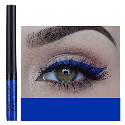 Liquid Eyeliner, Matte Colored Eyeliners, Blue Eyeliner, White Black Red Brown Green Purple Waterproof High-pigmented Colorful Eyeliners Eye Makeup, 1PC Deep- Blue