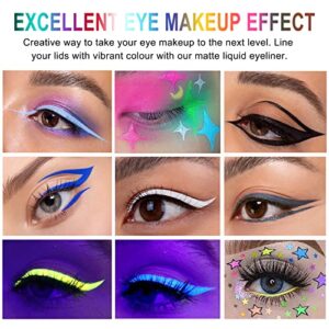 Liquid Eyeliner, Matte Colored Eyeliners, Blue Eyeliner, White Black Red Brown Green Purple Waterproof High-pigmented Colorful Eyeliners Eye Makeup, 1PC Deep- Blue