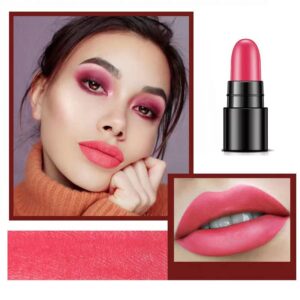 12Pcs Capsule Pills Lipstick Mini Lip Stick Packs Matte Lipstick Set for Women,3 Strawberry Mint Apple Flavor Lip Balm, 3 Changing Color Jelly Magic Lipstick, 3 Matte Lipstick, 3 Metallic Lipstick, Long-Lasting Wear Non-Stick Cup Not Fade Waterproof Lipst