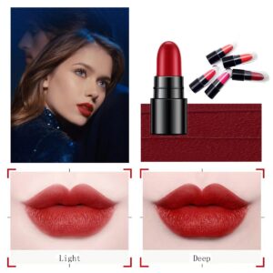 12Pcs Capsule Pills Lipstick Mini Lip Stick Packs Matte Lipstick Set for Women,3 Strawberry Mint Apple Flavor Lip Balm, 3 Changing Color Jelly Magic Lipstick, 3 Matte Lipstick, 3 Metallic Lipstick, Long-Lasting Wear Non-Stick Cup Not Fade Waterproof Lipst