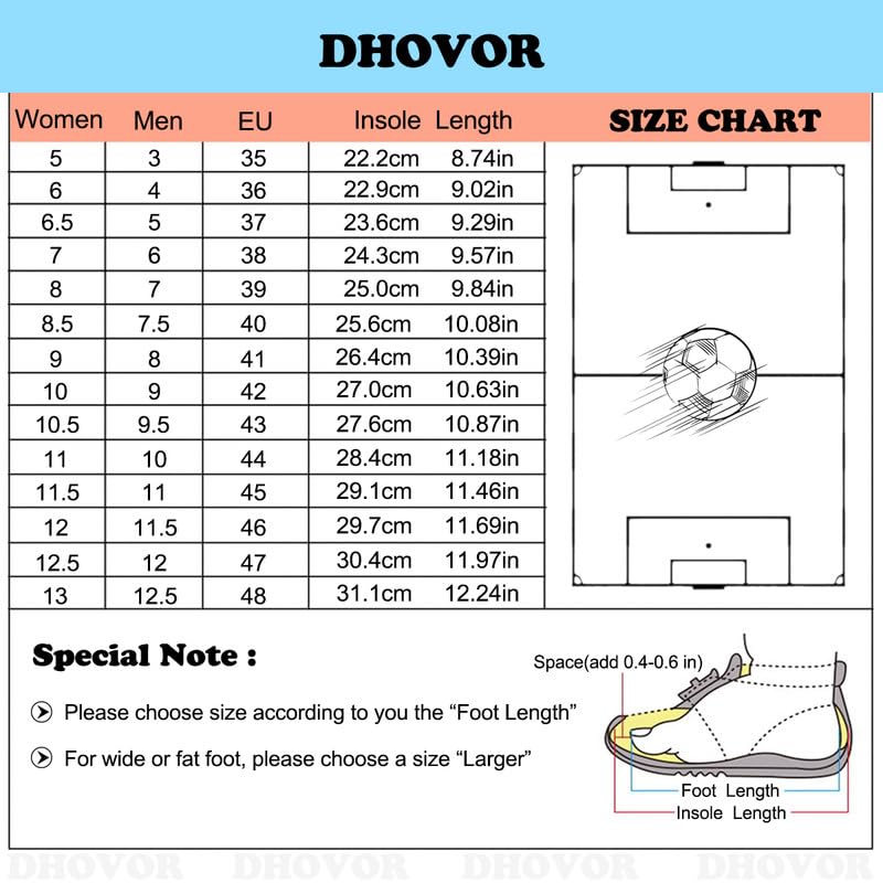 DHOVOR Mens Womens Soccer Cleats FG Football Shoes Unisex Adult Athletics Football Trainers Football Cleats Teenagers Soccer Shoes Purple