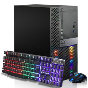 dell rgb gaming desktop pc, intel quad i5 up to 3.6ghz, radeon r9 370 4g gddr5, 16gb ram, 512g ssd, wifi & bluetooth, rgb keyboard & mouse, win 10 pro (renewed)