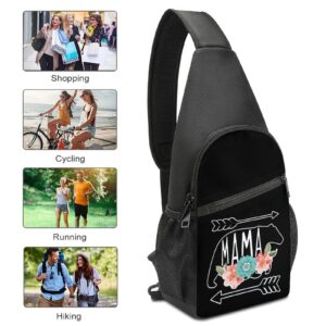 Mama Bear Crossbody Shoulder Bag Sling Backpack Travel Hiking Daypack Casual Chest Pack For Women Man One Size