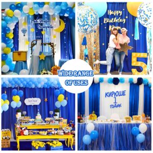 10x10FT Royal Blue Backdrop Curtain for Party - Royal Blue Backdrop for Baby Shower Birthday Photo Home Party Backdrop Curtains 5x10FT 2 Panels