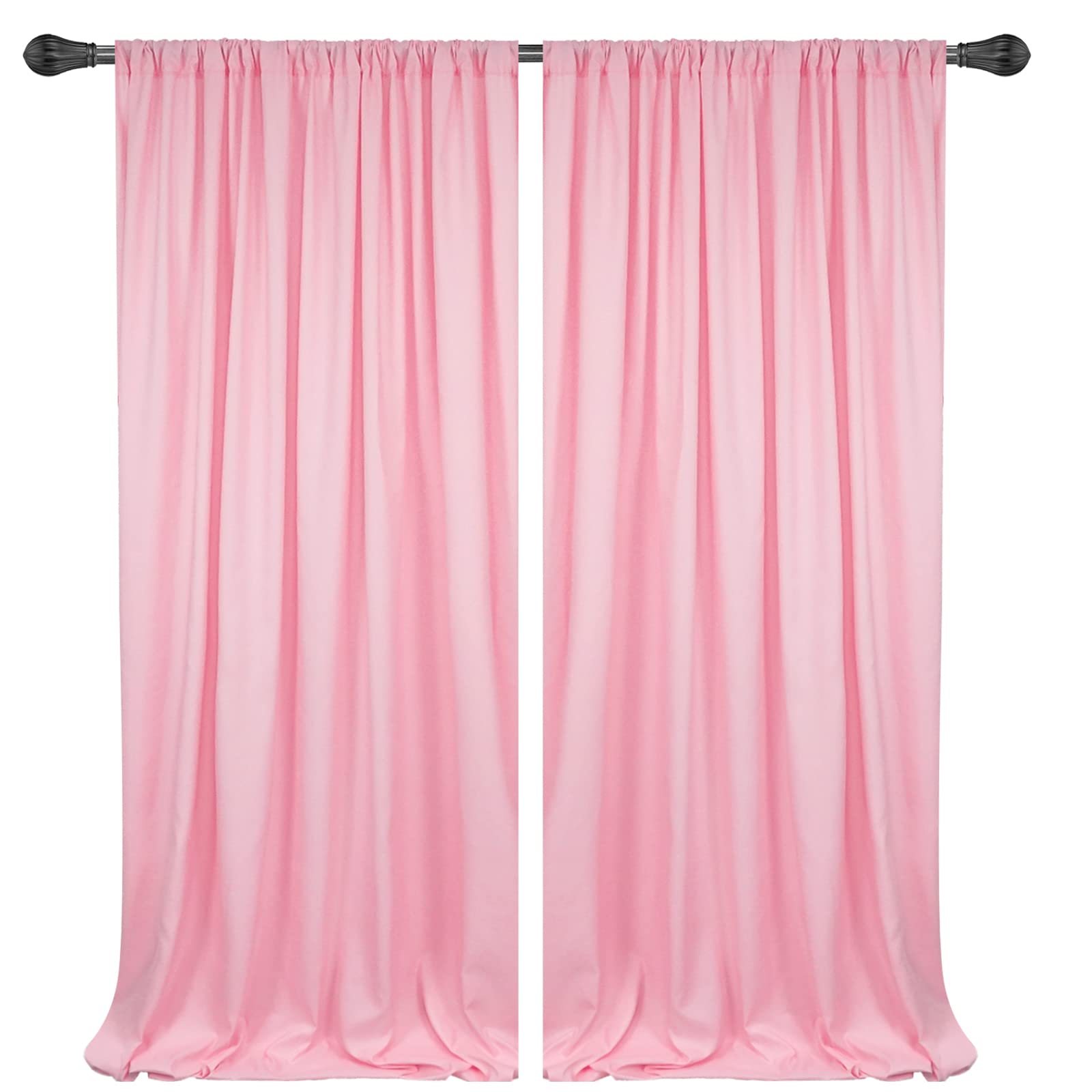 10x10FT Pink Backdrop Curtains for Parties - Pink Backdrop Curtain for Baby Shower Birthday Photo Home Party Curtains Backdrop 5x10FT 2 Panels