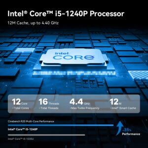 Intel NUC Mini PC NUC12WSHi5 Wall Street Canyon 12th Gen Mini Computer Core i5-1240P(12 cores,up to 4.4G) Business Office PC,HDMI2.0 * 2, Thunderbolt4*2,Wifi6,BT5.2