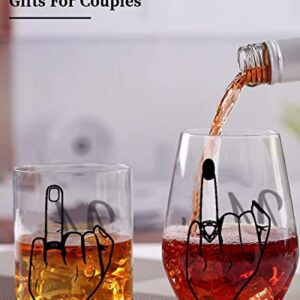 Engagement Gifts for Couple- Wine and Whiskey Mr and Mrs Gifts,Wedding Gifts for Couple,Mr and Mrs Glasses,Unique Bridal Shower Gift for Bride