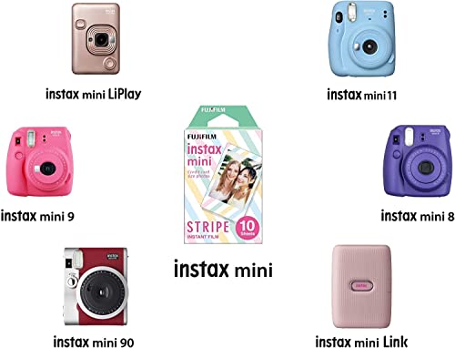 Fujifilm Instax Mini Stripe Instant Film 4 Packs of 10 = 40 Shots Bulk Pack