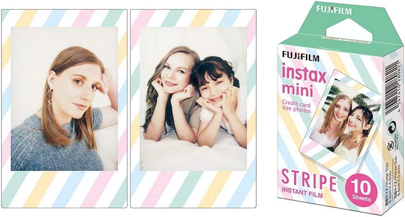 Fujifilm Instax Mini Stripe Instant Film 4 Packs of 10 = 40 Shots Bulk Pack