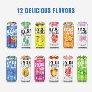 RYSE Up Supplements RYSE Fuel Sugar Free Energy Drink | Vegan Friendly, Gluten Free | 0-5 Calories | 200mg Natural Caffeine | 12 Pack (Variety Pack)