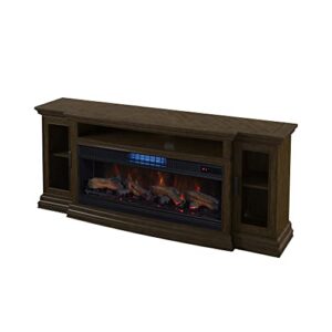 ClassicFlame 72" CoolGlow TV Stand with Electric Fireplace, 72.0" W x 17.38" D x 30.13" H, Buxton Brown