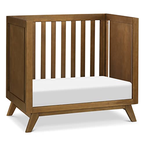 DaVinci Otto 3-in-1 Convertible Mini Crib with 4" Mattress in Walnut, Greenguard Gold Certified