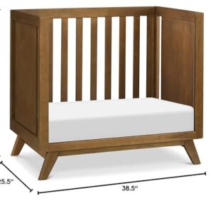 DaVinci Otto 3-in-1 Convertible Mini Crib with 4" Mattress in Walnut, Greenguard Gold Certified