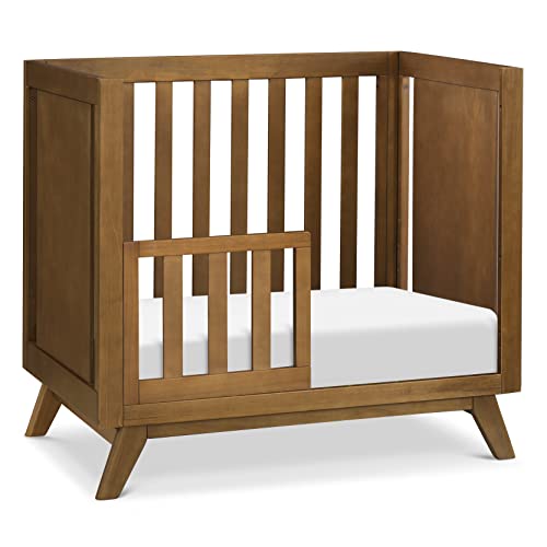 DaVinci Otto 3-in-1 Convertible Mini Crib with 4" Mattress in Walnut, Greenguard Gold Certified