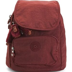 Kipling Women's Marigold Small Backpack, Adjustable, Removable Crossbody Strap, Nylon Travel Organizer, Intense Maroon B, 9''L x 11.75''H x 5''D