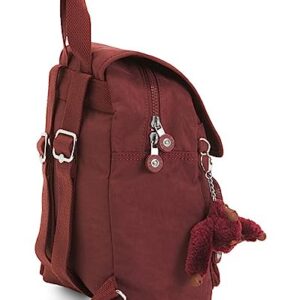 Kipling Women's Marigold Small Backpack, Adjustable, Removable Crossbody Strap, Nylon Travel Organizer, Intense Maroon B, 9''L x 11.75''H x 5''D