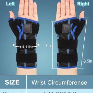 Wrist Brace with Thumb Spica Splint - Adjustable Thumb Wrist Support for Carpal Tunnel, Arthritis, Sprains, Tendonitis, Ligament Injury, De Quervain's Tenosynovitis and Sports Protection fit Women & Men (Right Hand)