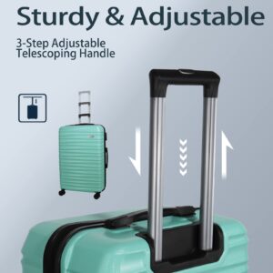 Aklsvion Luggage Sets 3 Piece(20/24/28)-Suitcase Set- Luggage with Wheels-PC + ABS Durable Lightweight Rotating hardshell suitcase 5PCS(Mint Green)…