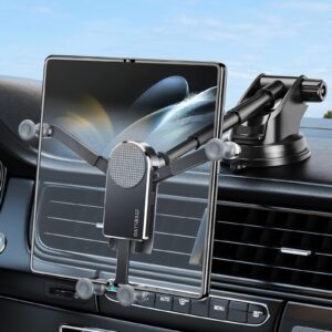 xuenair z fold 4 car mount dashboard z fold 5 car mount aluminum, amazing 2 mode google pixel fold car mount for samsung galaxy z fold 5 4 3 2 and 4.7-6.9" iphones google samsung