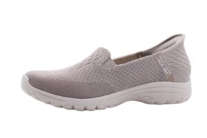 skechers women's reggae fest 2.0-guiding light slip-ins loafer, taupe, 9