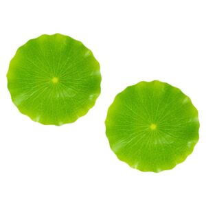 yardwe lotus leaf design 2pcs simulated lotus leaf steak plastic fruit fake lotus leaves