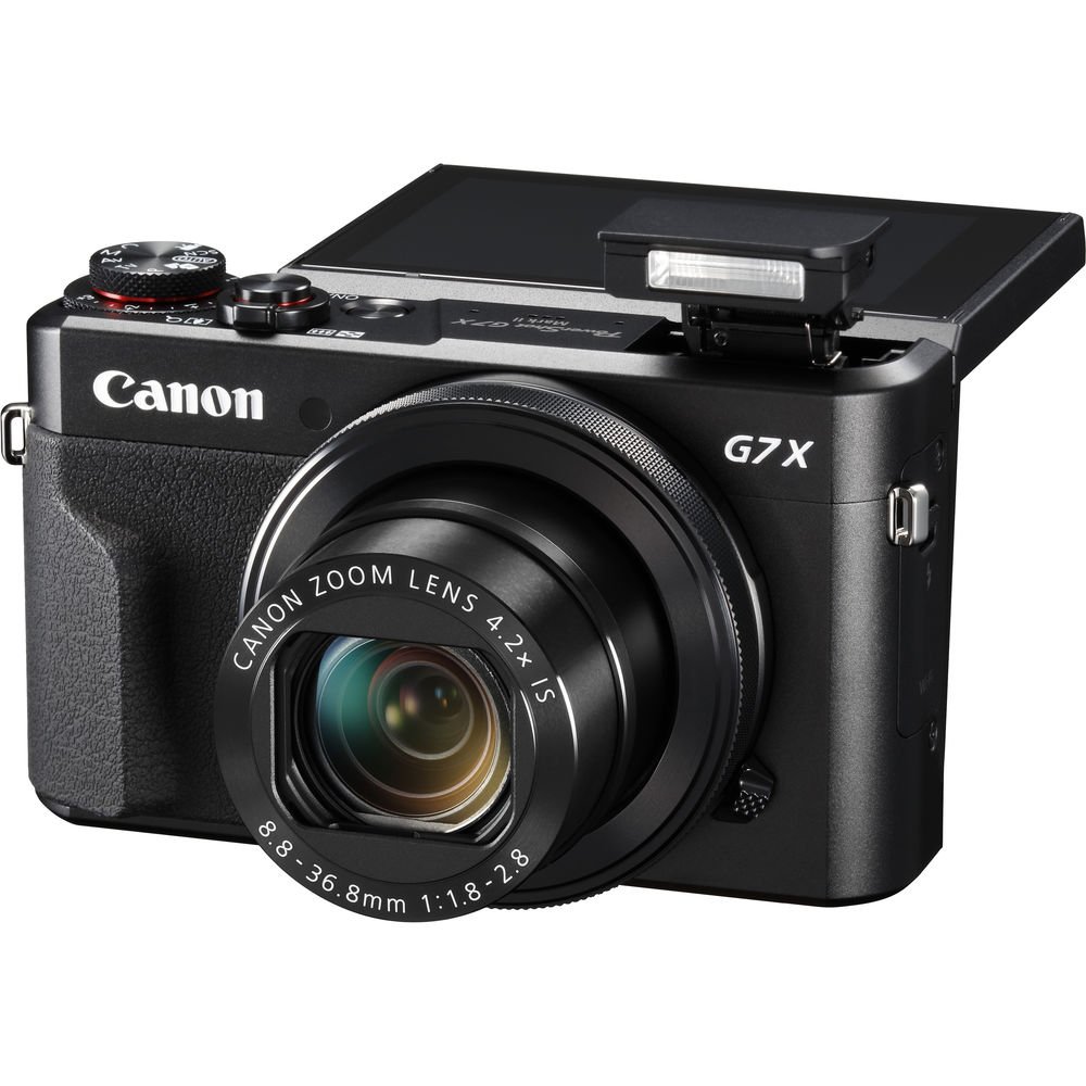 Canon PowerShot G7 X Mark II Digital Camera (1066C001), 64GB Card, NB13L Battery, Corel Photo Software, Card Reader, Soft Bag, Flex Tripod + More (Renewed)