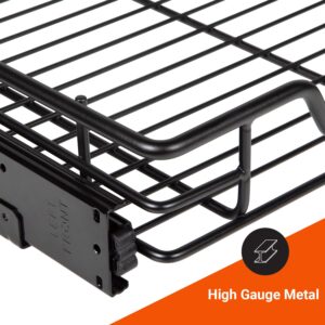 Hold N’ Storage Pull Out Cabinet Drawer Organizer, Heavy Duty-with Lifetime Limited Warranty- Slide Out Shelves, -11”W x 21”D - Requires At Least a 12-1/4” Cabinet Opening, Steel Metal, Black Finish