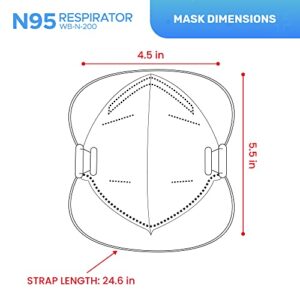 Well Before N95 Mask NIOSH Approved - Respirator Face Masks Individually Wrapped N95 Masks - Pack Of 10, White