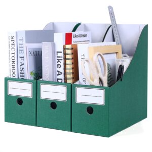 komstuon magazine file holder(6 pack), cardboard magazine file holder,document organizer,desk file organiser for school, office, home magazine file storage