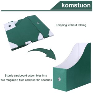 komstuon Magazine File Holder(6 Pack), Cardboard Magazine File Holder,Document Organizer,Desk File Organiser For School, Office, Home Magazine File Storage