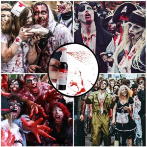 Go Ho Fake Blood,(1 oz)Fake Blood Spray,Halloween Fake Blood Washable,Eye Blood Drops,Blood Splatter for Clothes,Halloween Zombie Monster Vampire Blood Costume Cosplay Makeup,1PC