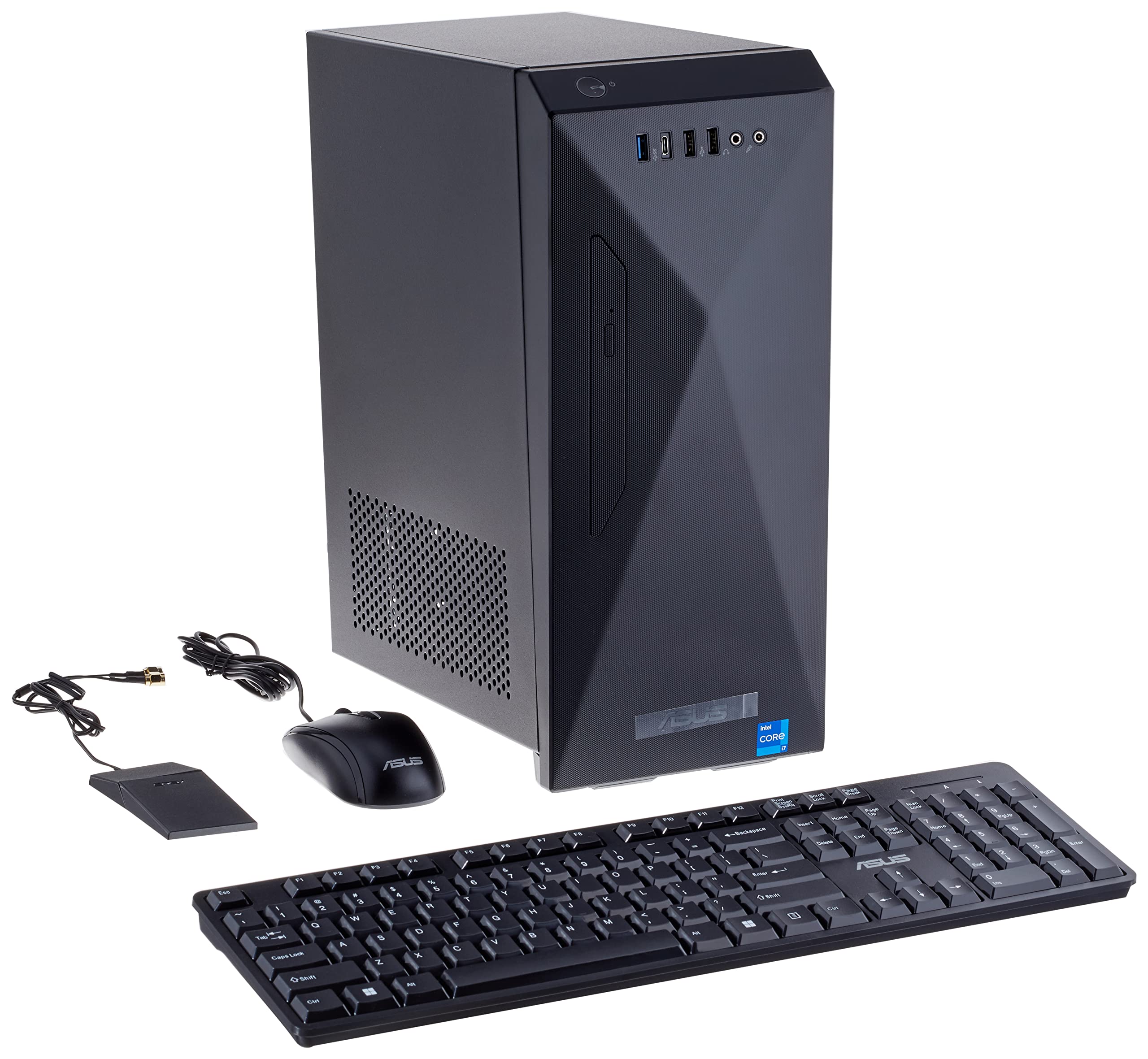 ASUS S501MD Desktop PC, Intel Core i7-12700, 16GB DDR4 RAM, 512GB PCIe SSD, Wi-Fi 6, Windows 11 Home, Black, S501MD-DB704