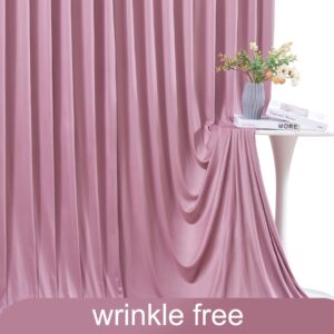 10x10 Dusty Pink Backdrop Curtain for Parties Wedding Wrinkle Free Pink Photo Curtains Backdrop Drapes Fabric Decoration for Birthday Party Baby Shower 5ft x 10ft,2 Panels