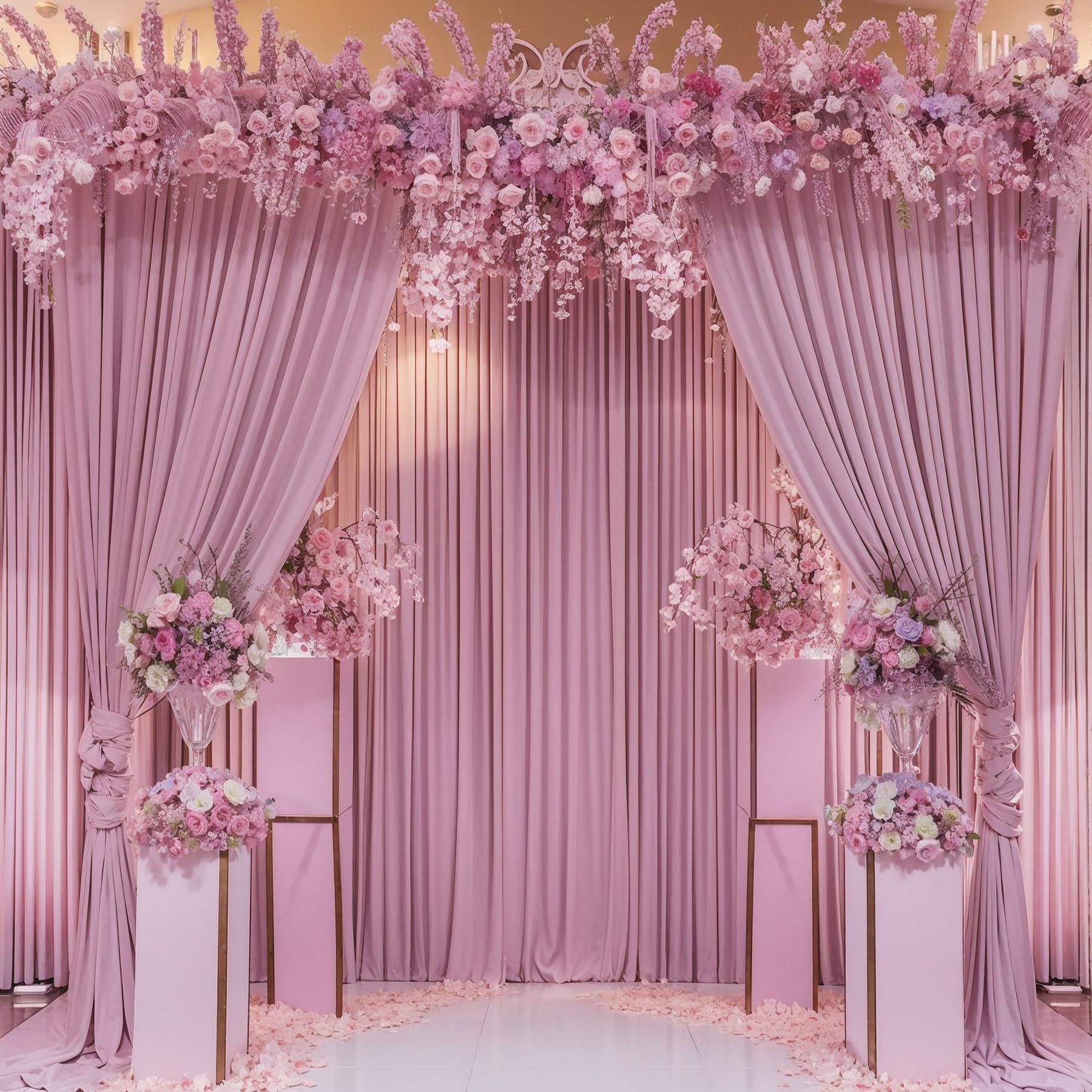 10x10 Dusty Pink Backdrop Curtain for Parties Wedding Wrinkle Free Pink Photo Curtains Backdrop Drapes Fabric Decoration for Birthday Party Baby Shower 5ft x 10ft,2 Panels