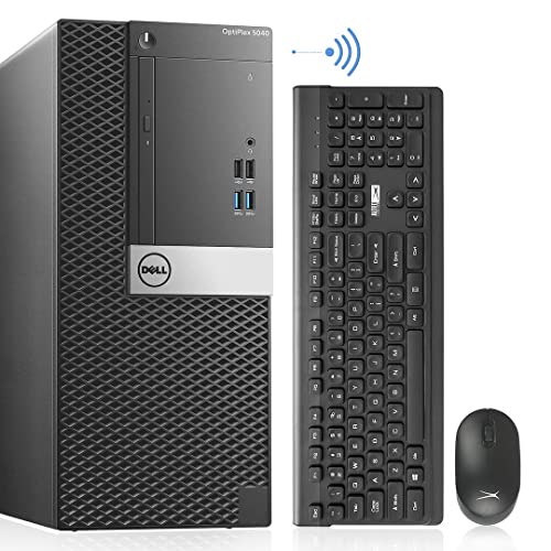 Dell OptiPlex 5040 Tower, Intel Core i7-6700, 16GB RAM, 256GB M.2 NVMe SSD, 1TB HDD, AC8260 WiFi, Windows 10 Pro, 3840 x 2160 Monitor Support, Altec Wireless Keyboard and Mouse