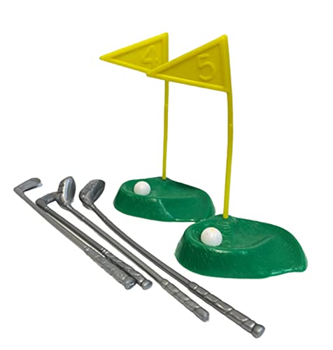 Golf Cake Decorations - Cake Topper - Birthday Retirement for Golfers - with Flag on Green Golf Ball Clubs - Sport Theme Party Supply Favors