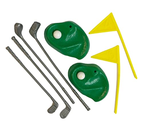 Golf Cake Decorations - Cake Topper - Birthday Retirement for Golfers - with Flag on Green Golf Ball Clubs - Sport Theme Party Supply Favors