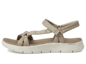 skechers women's go walk flex sandal-sublime sport, taupe, 8