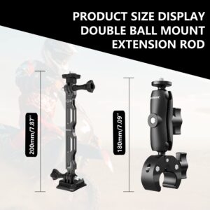 nuobake 38 in 1 Motorcycle Accessories Mount Bundle Kit for Insta360 ONE X2, X3,X4,ONE X, ONE R, RS Cameras and GoPro Hero 12 11 10 9 8 7 6 5 Black,Session 5/4/3, DJI,Yi Action Camera and More