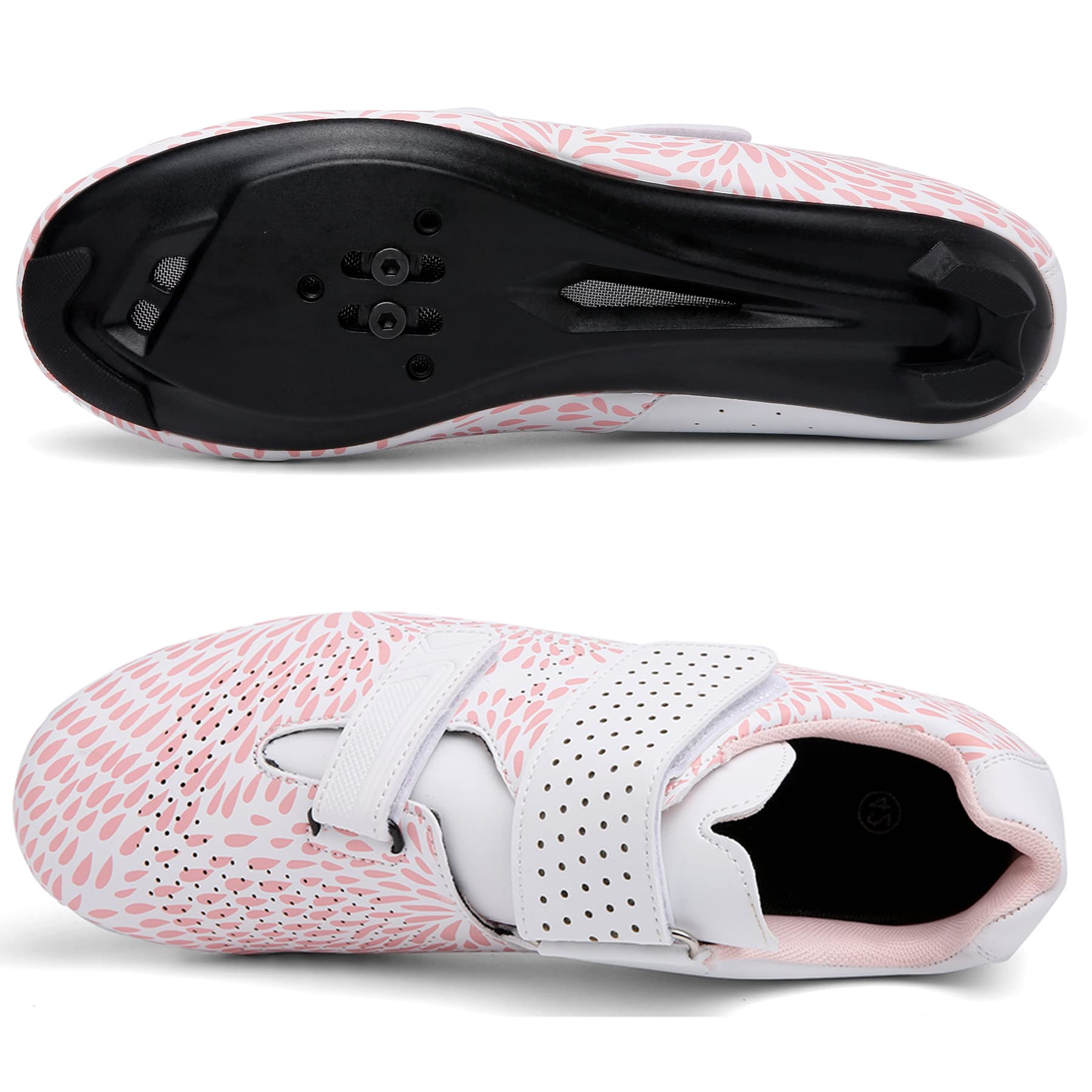 Womens Cycling Shoes Compatible with Peloton, Delta Cleats SPD Spin Shoes Perfect for Indoor Outdoor Riding Pink 7.5