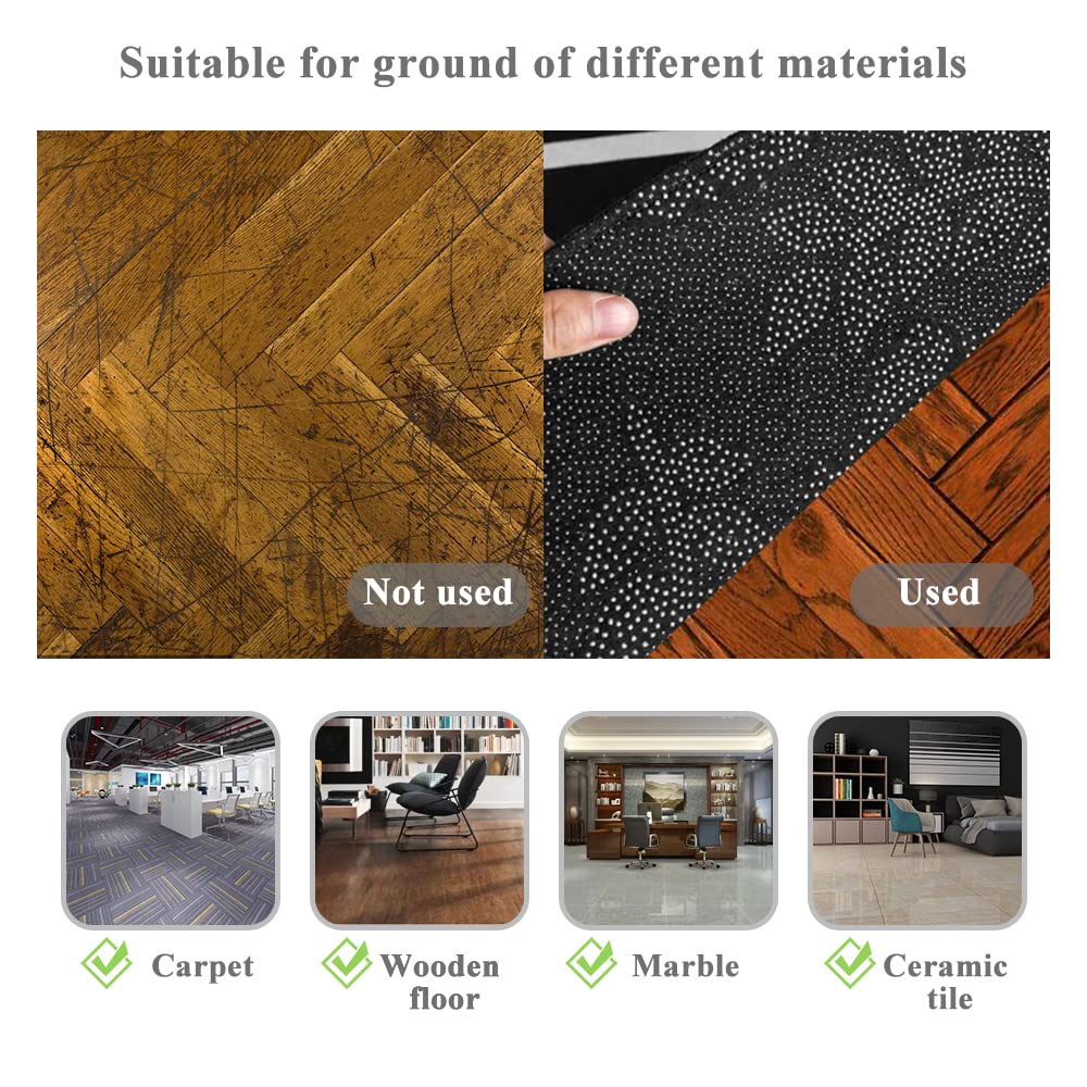 Honorstar Office Chair Mat for Carpet and Hardwood Floor Gaming Chair Mat Round 39 Inch Carpet Protector Desk Chair Mat for Rolling Chair Floor Mat Anti Slip for Home Office Gaming Room Black-A