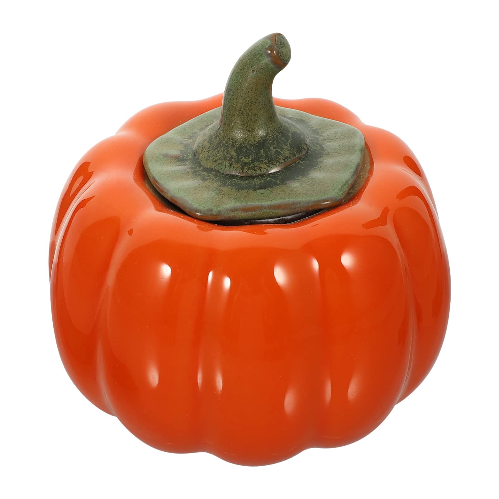 Zerodeko Candy Jar Halloween Bowl Pumpkin Jar Tea Storage Canister Can with Lids Porcelain Tea Container 190ml Sugar Canister Holder Sugar Bowl Cookie Jar Pumpkin Candy Dish Snack Containers