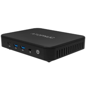 atopnuc ubuntu linux mini pc,intel celeron n4020 linux computer 4gb ram 128gb emmc,fanless micro desktop computer suppport hdmi&vga,2.4/5g wifi,bt5.0,gigabit ethernet for business, home