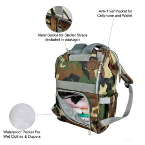 Mr. Peanut's Tili Dili Premium Diaper Backpack with USB Charging Port (Camo)