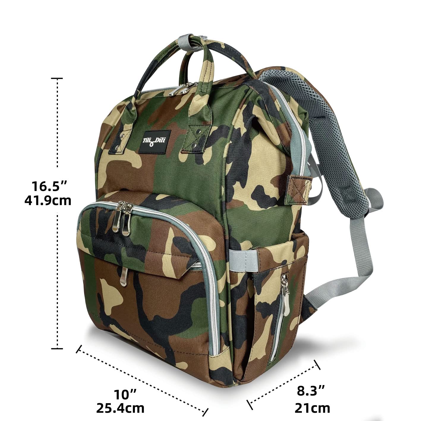 Mr. Peanut's Tili Dili Premium Diaper Backpack with USB Charging Port (Camo)