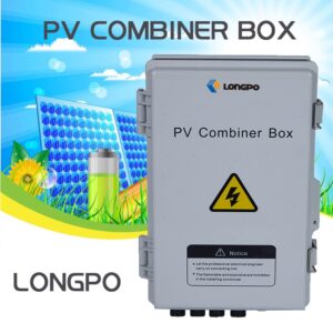 lopopvsys 4 String PV Combiner Box with Lightning Arreste, 15A Rated Current Fuse and 2P 63A Circuit Breakers for On/Off Grid Solar Panel System (4 String PV Combiner Box)