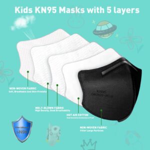 Kids KN95 Face Masks 50 PCS for Children 5-Ply Breathable Safety Mask with Adjustable Elastic Ear Loops Multicolor-2